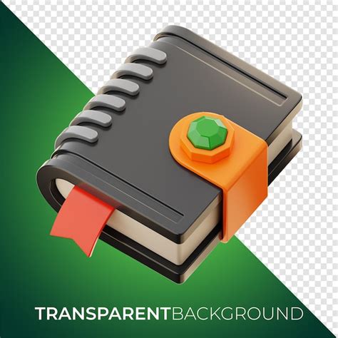Icono de libro mágico de juego premium representación 3d sobre fondo