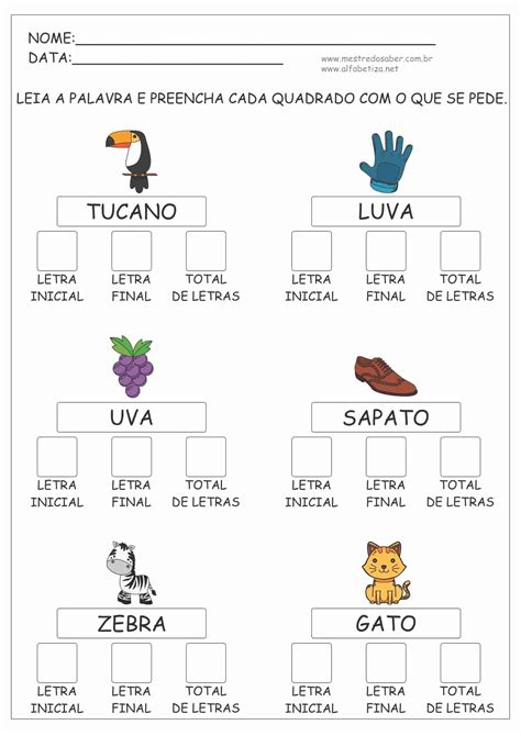 Atividades De Alfabetiza O Ano Para Imprimir Mestre Do Saber