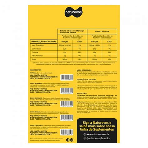 Kit 3X Albumina Refil 500g Morango Naturovos OtimaNutri