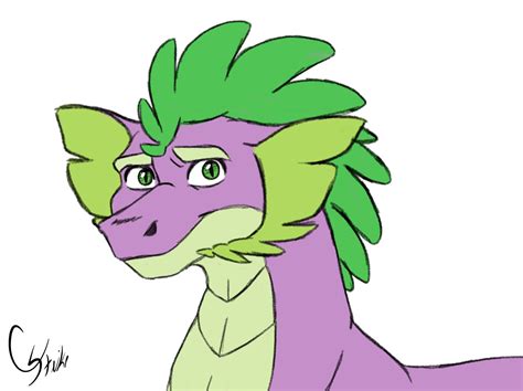 2017199 Safe Artistcolourstrike Spike Bust Male Older Older Spike Redesign Sideburns