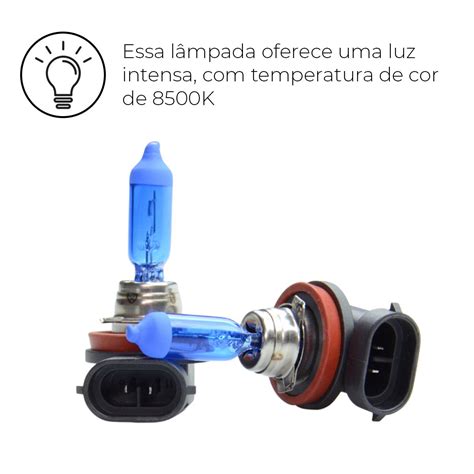 Lâmpadas Encaixe H16 Super Brancas Voltagem 12V Potência De 19W