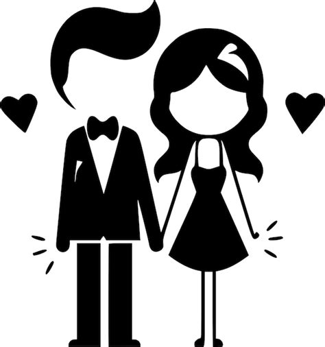 Premium Vector Wedding Black And White Isolated Icon Vector Illustration