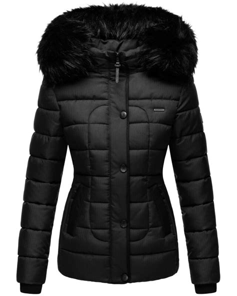 Marikoo warme Damen Winter Jacke Steppjacke B391 Schwarz Größe XS G