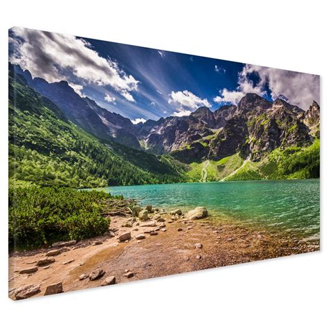 Obraz na płótnie góry jezioro tatry Nowoczesny na ścianę 120x80 0608