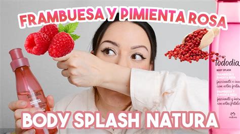 PROBANDO el body splash FRAMBUESA Y PIMIENTA ROSA de la linea TODO DÍA