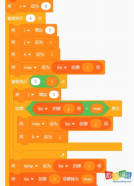 scratch选择排序算法，以及整个分解排序的过程 scratch编程