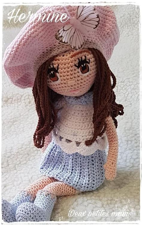 Patron tutoriel crochet hermine poupée amigurumi français etsy france