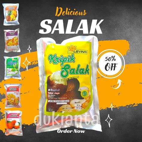 Jual Keripik Kripik Buah Salak 100 Gram Kualitas Super Cemilan Khas