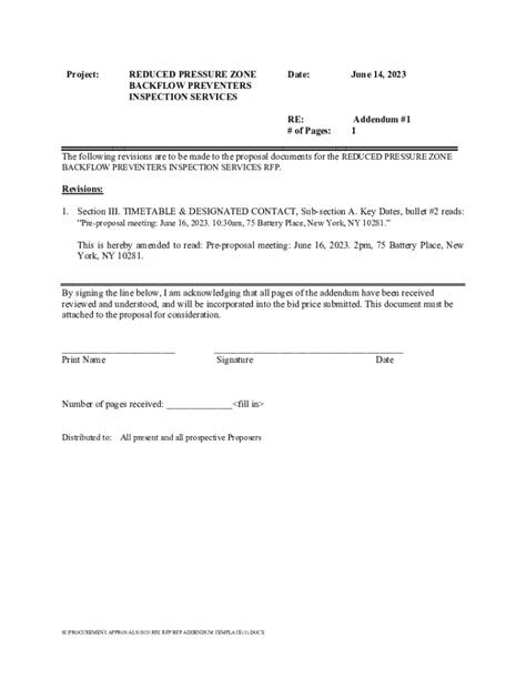 Fillable Online Rfp Addendum Template Fax Email Print Pdffiller