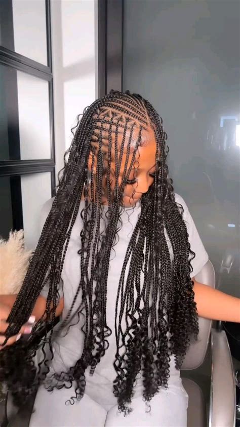 Flip Over Fulani Braids Short Box Braids Hairstyles Latest Braided