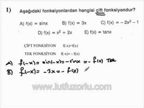 Matematik özel tanimli fonksiyonlar soru çözümleri YouTube
