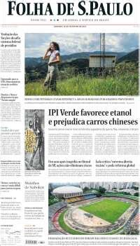 Journal Folha de São Paulo Brésil Les Unes des journaux de Brésil