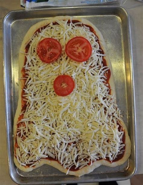 Pizza Fantasma Nourriture Halloween Facile Repas Halloween Facile