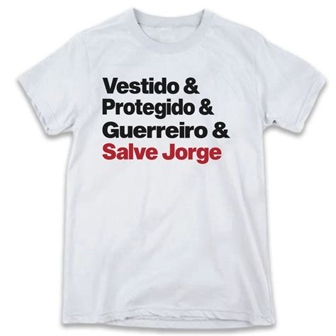 1 Camiseta São Jorge Santo Guerreiro Frases e Palavras Perso