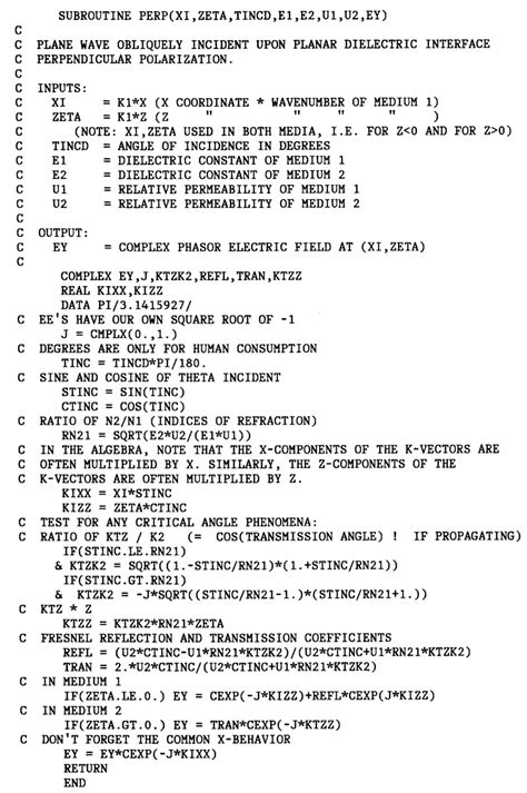 fortran subroutine for computing complex phasor e y as a function of download scientific