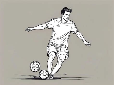 Premium Vector A Drawing Of A Man Kicking A Soccer Ball With An