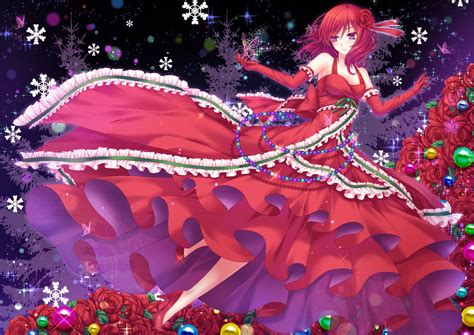 Wallpaper 1600x1131 Px Breasts Butterfly Cleavage Dress Elbow Flowers Gloves Idol