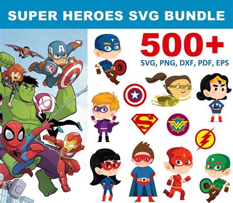 Super Heroes SVG Bundle Superhero Hero Printable Planner Stickers