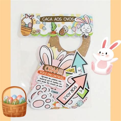 Kit Caça aos Ovos Brincadeira de Páscoa Elo7 Produtos Especiais