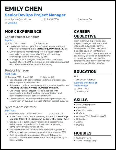 3 Senior DevOps Project Manager Resume Examples In 2024