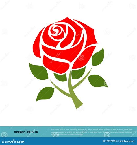 Diseño De Ilustración De Icono De Flor Roja Vectorial Vectores 10