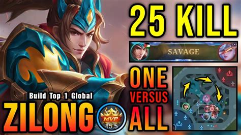 Vs Savage Zilong Insane Kills One Vs All Build Top