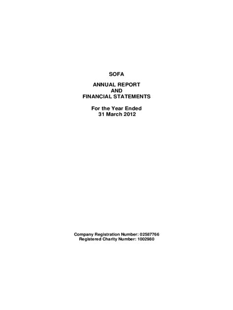 Fillable Online Sofa Annual Report And Financial Statements For Fax