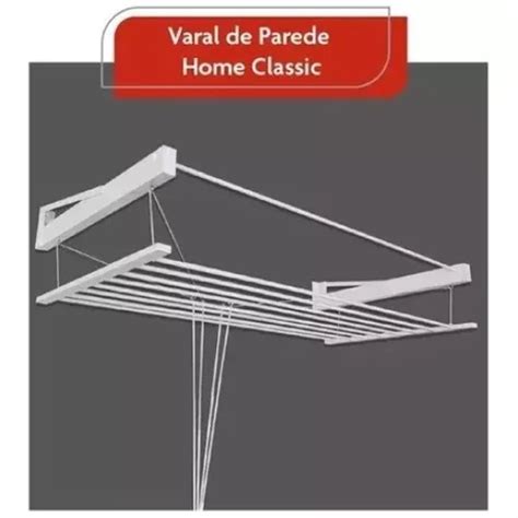 Varal Teto Tradicional C 8 Varetas 140 Cm Sob Desce Manual