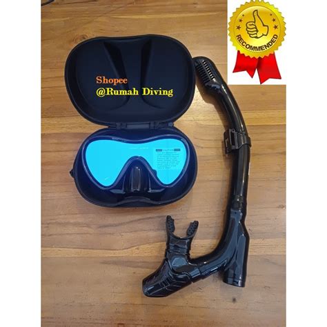 Jual Alat Snorkling Kacamata Selam Mirror Lens Lensa Tinted Biru Blue