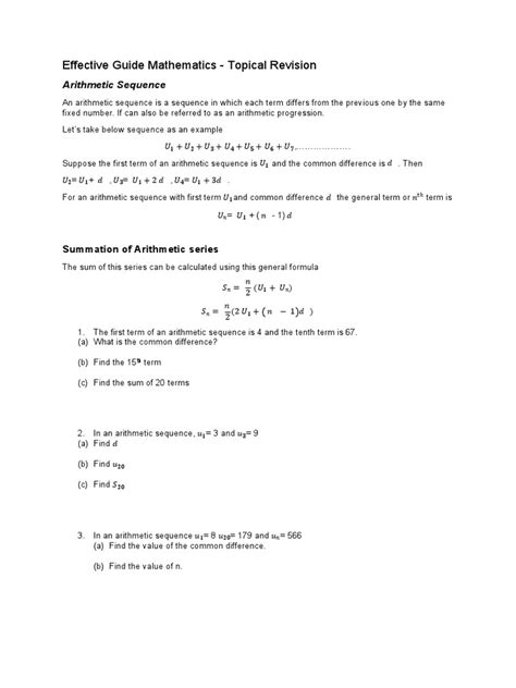 arithmetic sequence module pdf arithmetic mathematical analysis