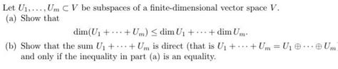 solved let u1 … um⊂v be subspaces of a finite dimensional