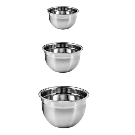 Conjunto Kit De 3 Tigelas Bowl Inox Aço Inox Saladeira 20 22 26CM