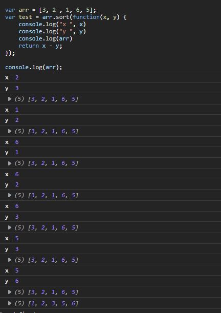 order of parameters in javascript array sort method is not intuitive stack overflow