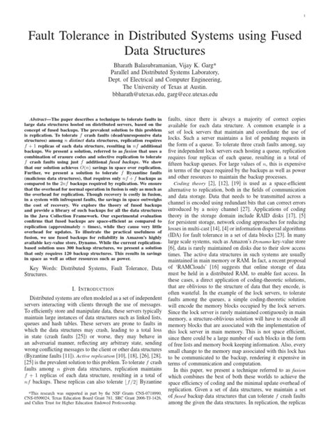 pdf fault tolerance in distributed system using fused data structures dokumen tips