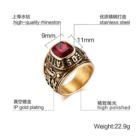 Vintage Titanium Steel Mens Punk Self Defence Ring With Carved