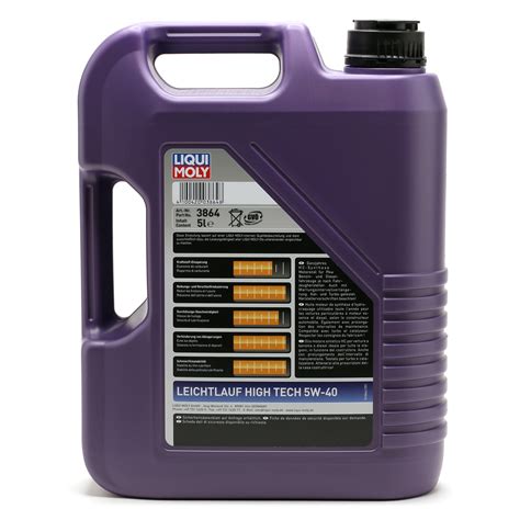 Liqui Moly 3864 Leichtlauf High Tech 5W 40 Motoröl 5l SAE 5W 40