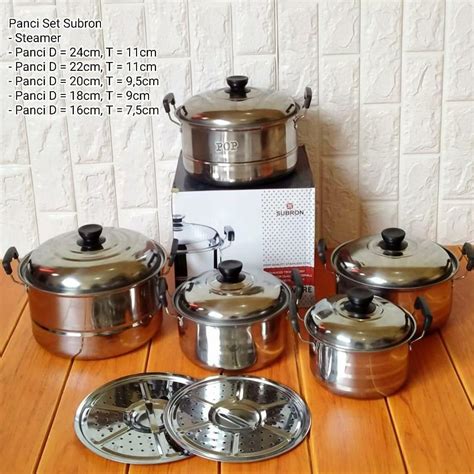 Jual Panci Set 5 Susun Stainless Bonus Steamer Subron Shopee Indonesia