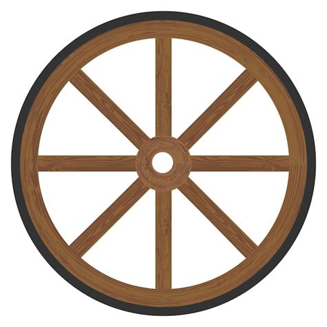 Ícone de vetor de roda de madeira vintage Vetor Premium