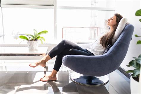 Relaxing Woman Sitting Comfortable In Sofa Lounge Chair At Home My Cup Runs Over