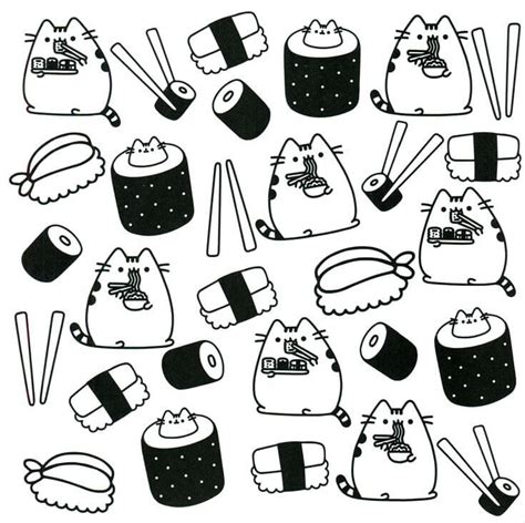 Pusheen Con Sushi Para Colorear Imprimir E Dibujar Dibujos Colorearcom
