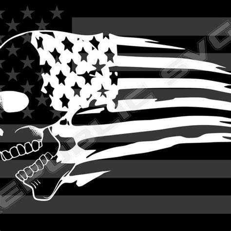 Usa Flag Skull Svg Distress Flag Svg Skull Svg Patriotic Etsy