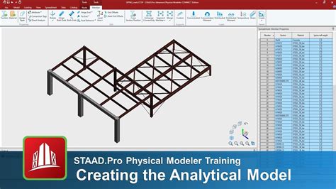 Creating The Analytical Model In The Staad Pro Physical Modeler Youtube