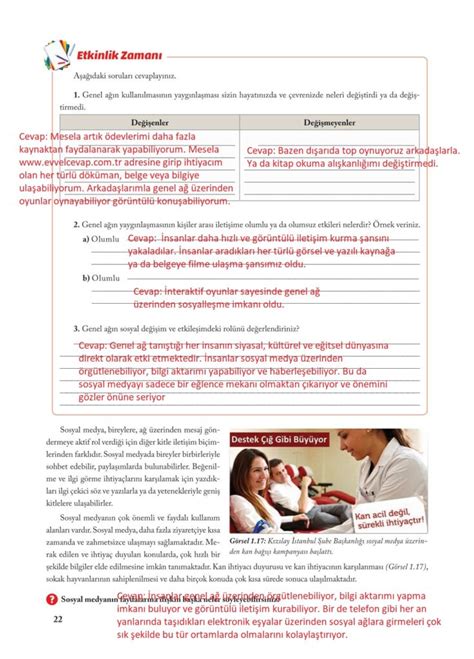 7 Sınıf Sosyal Bilgiler Ekoyay Yayıncılık Sayfa 22 Cevapları