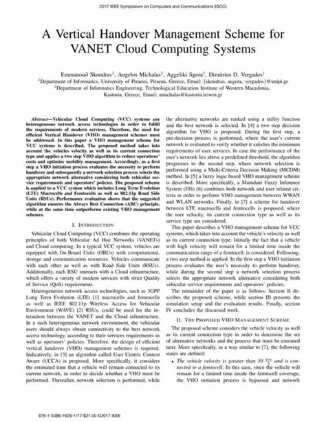 a vertical handover management scheme for vanet cloud computing systems pdf