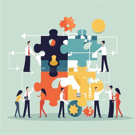 El Concepto De Trabajo En Equipo Exitoso Stock de ilustración