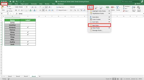 Cara Membuat Kotak Centang Di Excel Ceklis Check Box YouTube