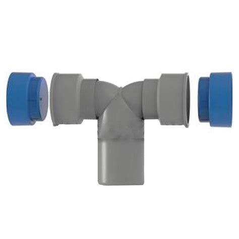 Curva técnica doble con tapones de PP Valsir PP3 enchufable D50 50mm