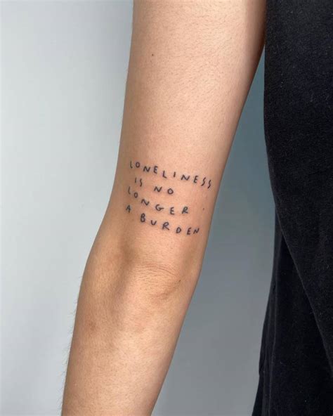 Loneliness Is No Longer A Burden Hand Poked Lettering