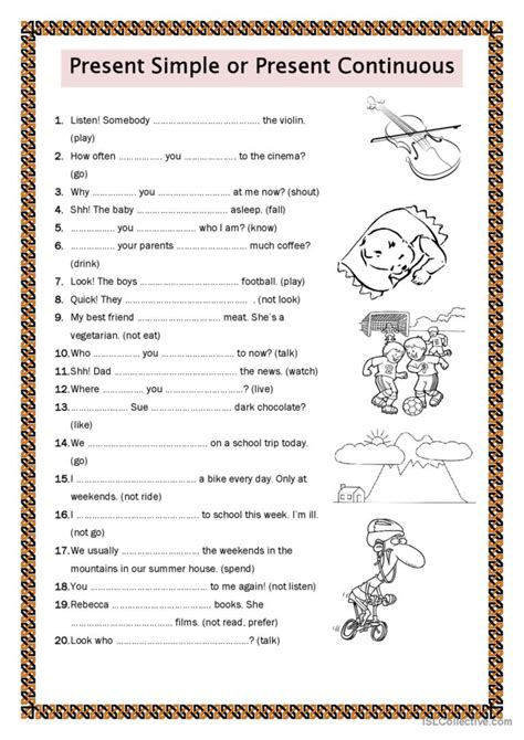 Present Simple Or Present Continuous English ESL Worksheets Pdf Doc