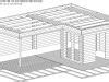 Abri de jardin avec auvent Hansa Corner A 18m² 44mm Toit plat
